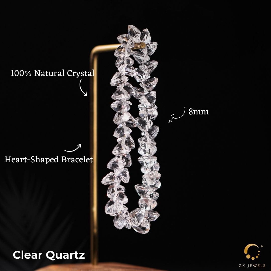 Clear Quartz Heart-Shaped Bracelet - GK Jewels Official Store