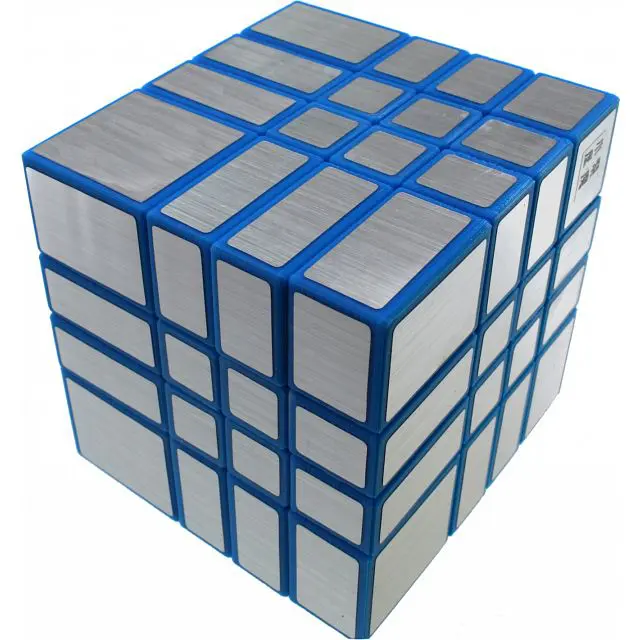 Mirror 4x4x4 Cube - Blue Body with Silver Label (Lee Mod | The Puzzle Aisle