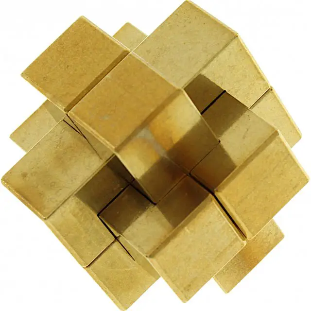 Diabolical Structure - Brass 6 Piece Burr Puzzle | The Puzzle Aisle