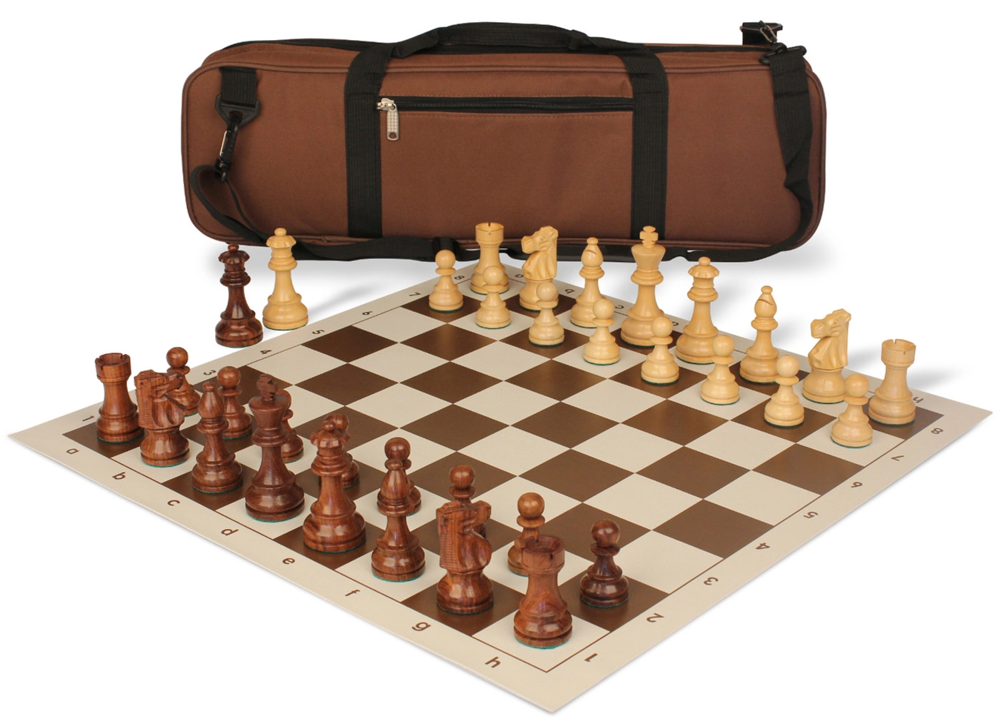 French Lardy Carry-All Chess Set Package Acacia & Boxwood Pieces ...