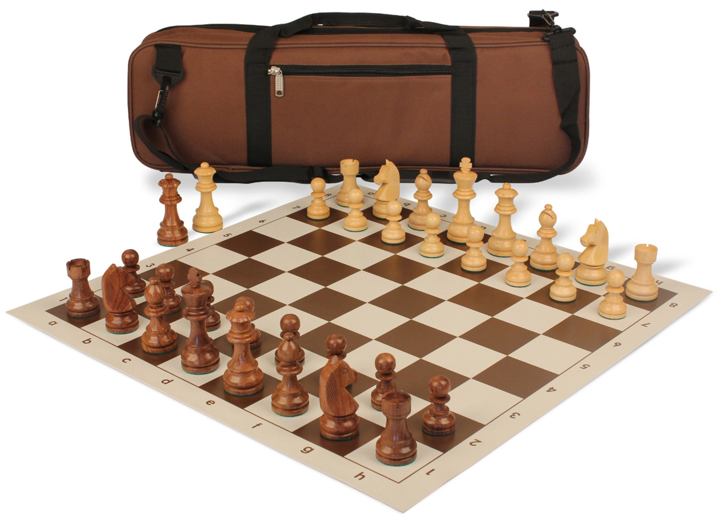 German Knight Carry-All Chess Set Package Acacia & Boxwood Pieces ...