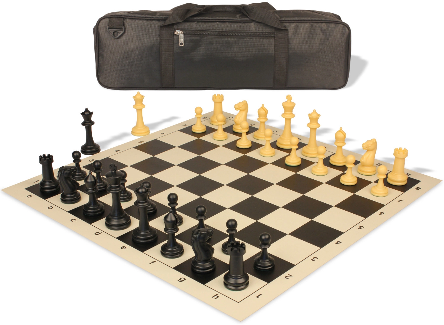 Master Series Carry-All Triple Weighted Plastic Chess Set Black & Camel ...