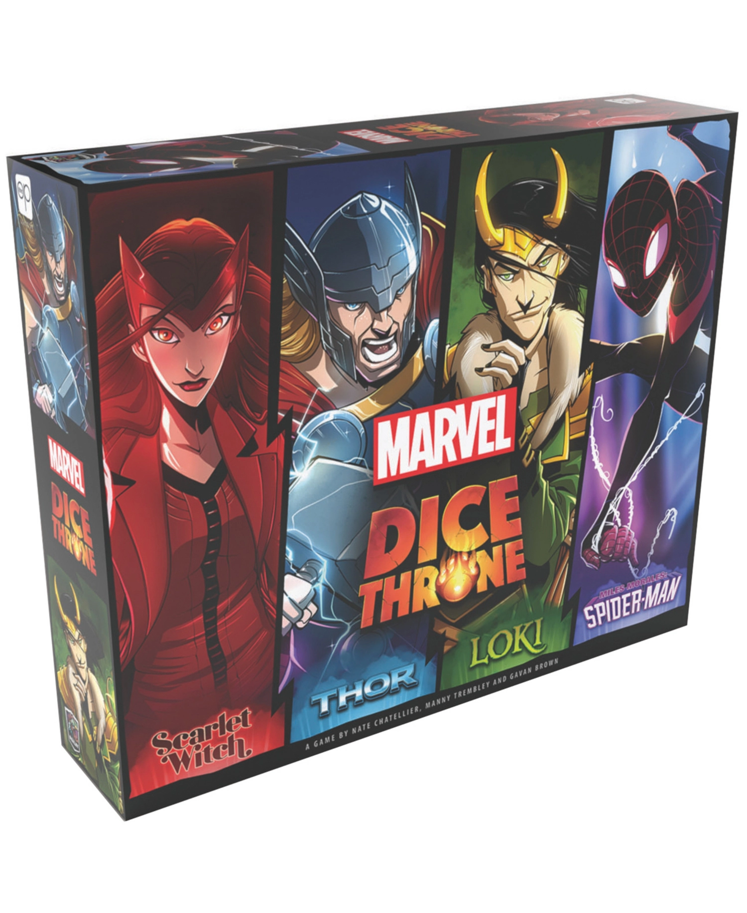 Usaopoly Marvel Dice Throne 4-Hero Scarlet Witch, Thor, Loki, Spider ...