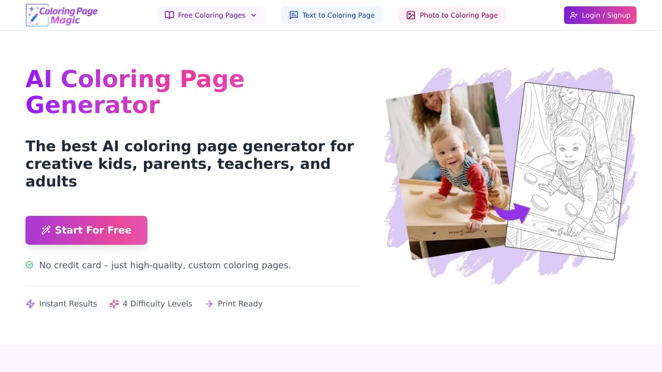 Coloring Page Magic - THEJO Ai