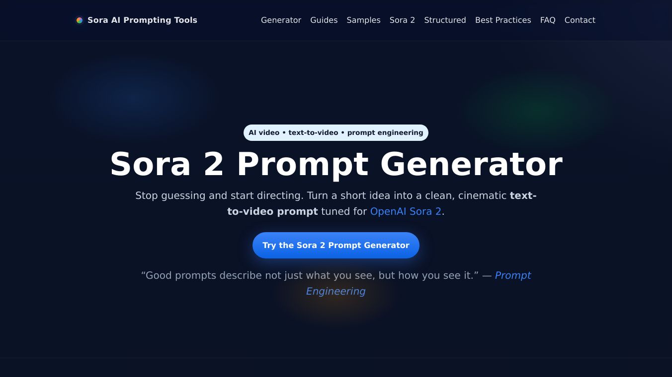 Sora 2 Prompt Generator - THEJO Ai