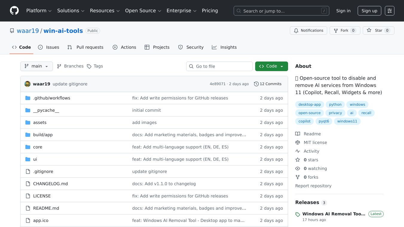 Windows AI Removal Tool (WART) - THEJO Ai